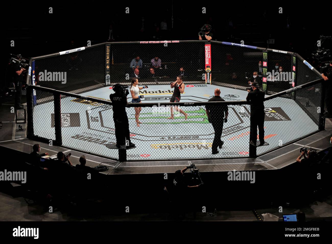 during a UFC 249 mixed martial arts bout Saturday, May 9, 2020, in ...