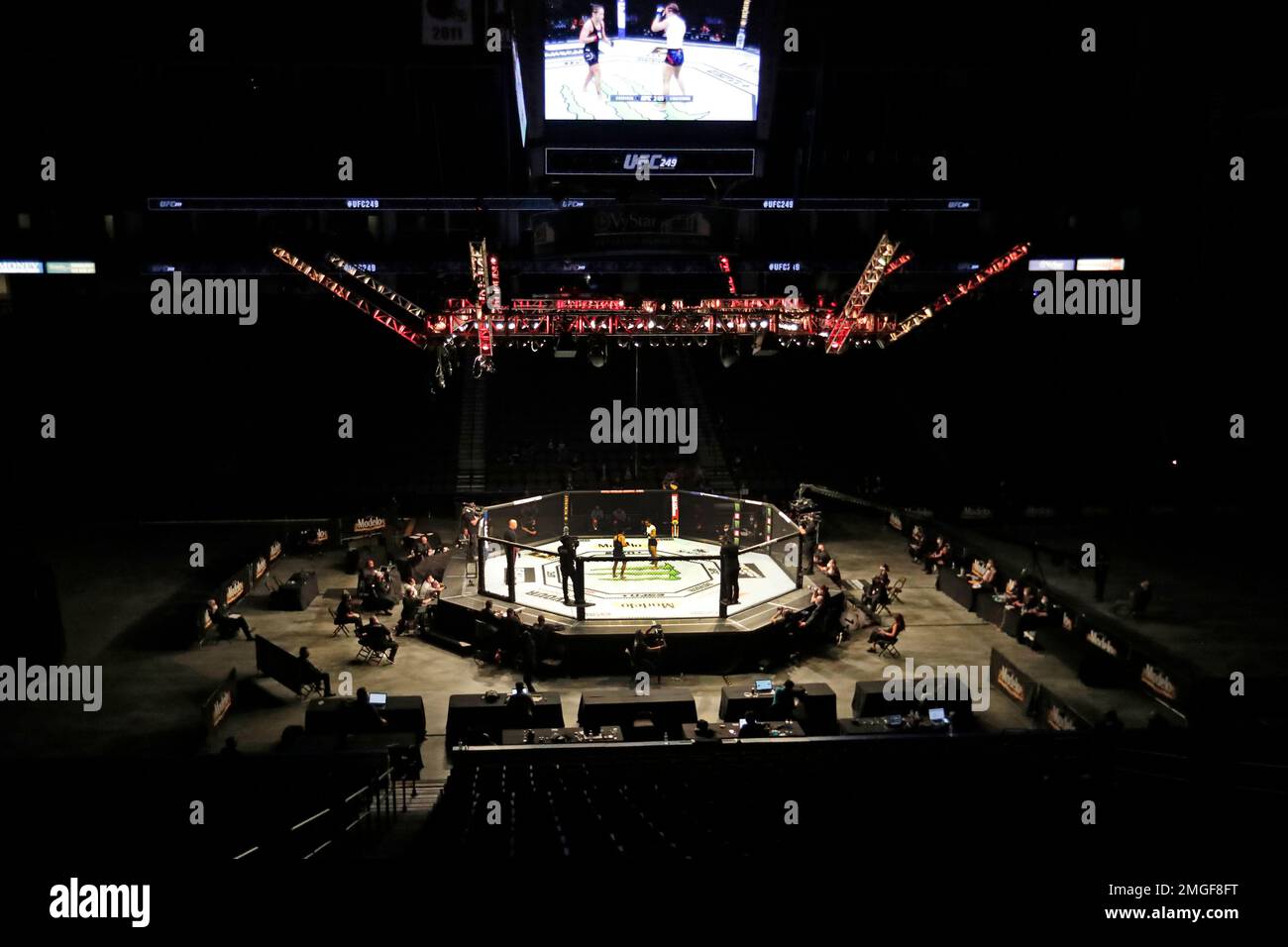 Fighters compete without fans because of the coronavirus pandemic ...