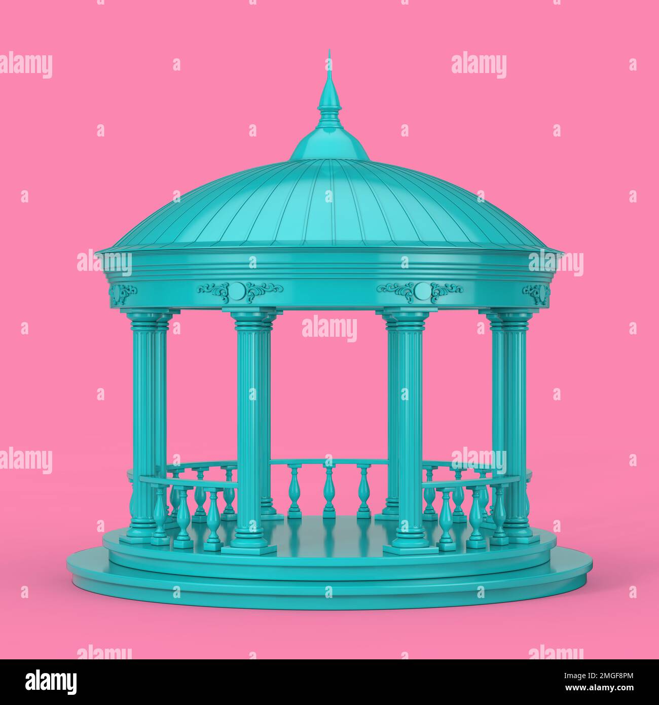 Urban Infrastructure Garden or Park Blue Circle Gazebo with Greek ...