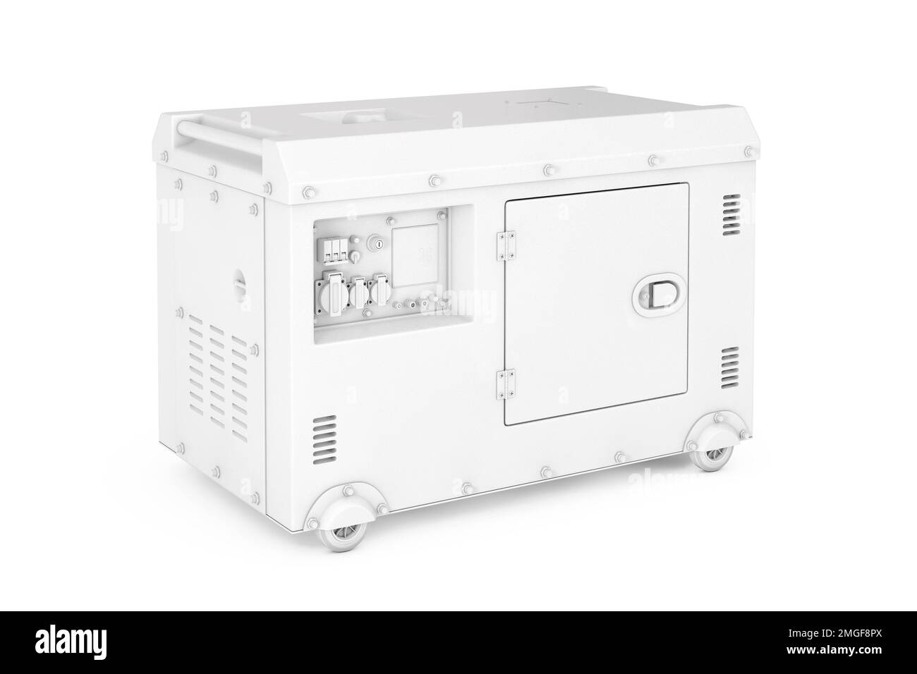 Big White Outside Auxiliary Electric Power Generator Diesel Unit for ...