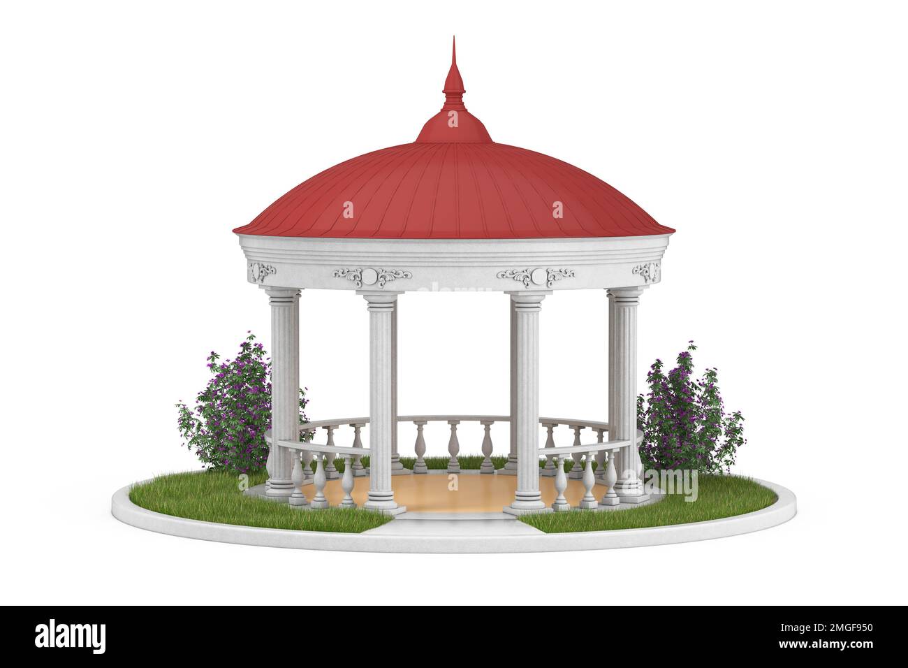 Urban Infrastructure Garden or Park Circle Gazebo with Greek Columns ...