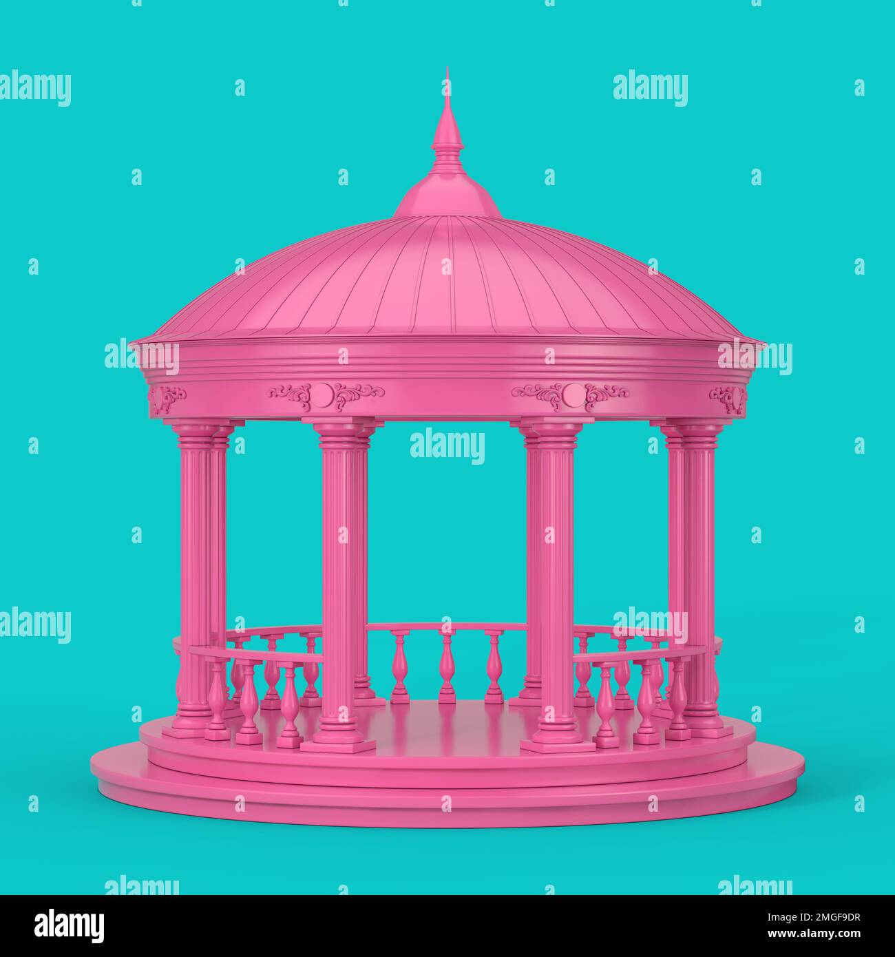 Urban Infrastructure Garden or Park Pink Circle Gazebo with Greek ...