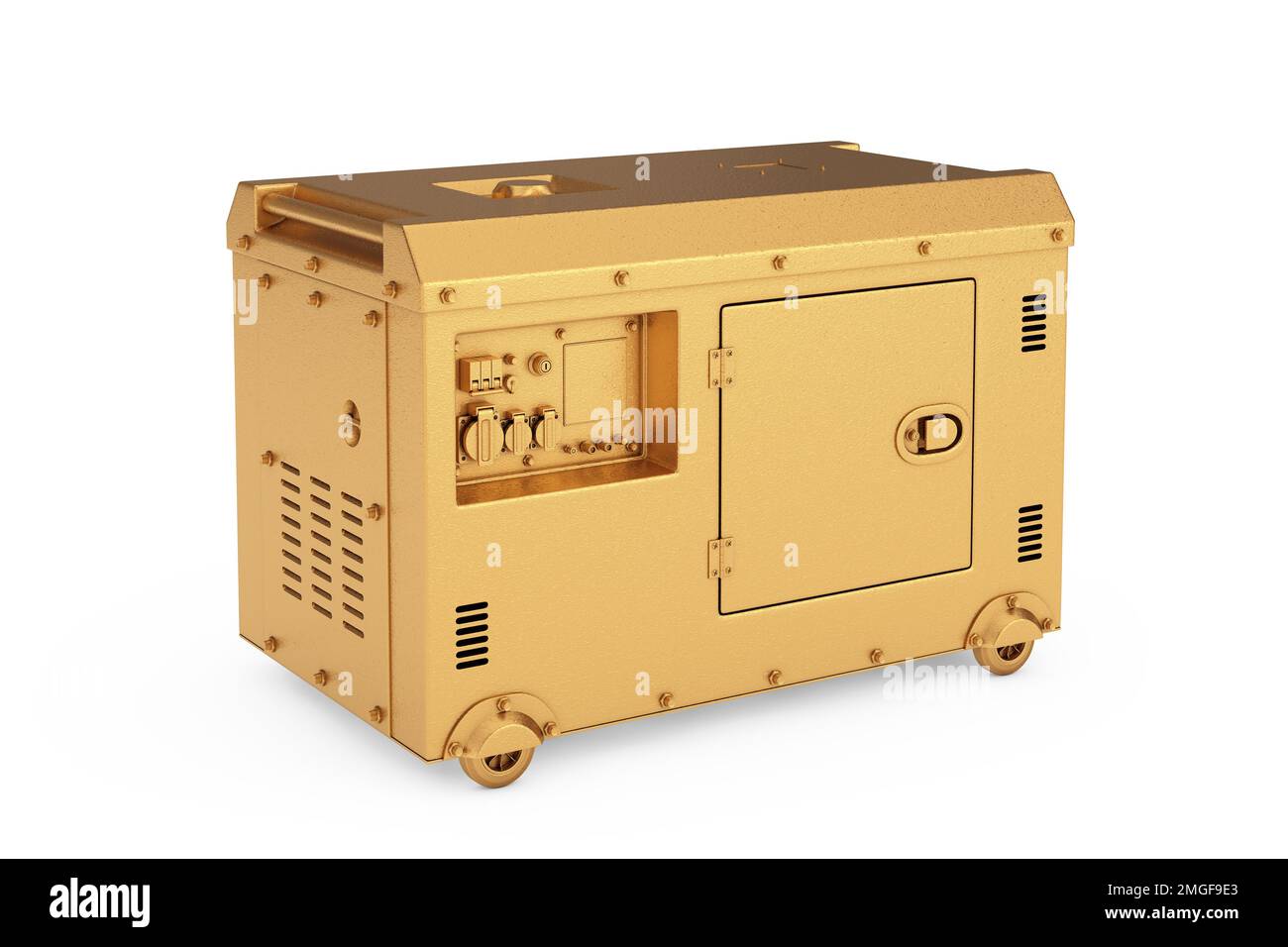 Big Golden Outside Auxiliary Electric Power Generator Diesel Unit for ...