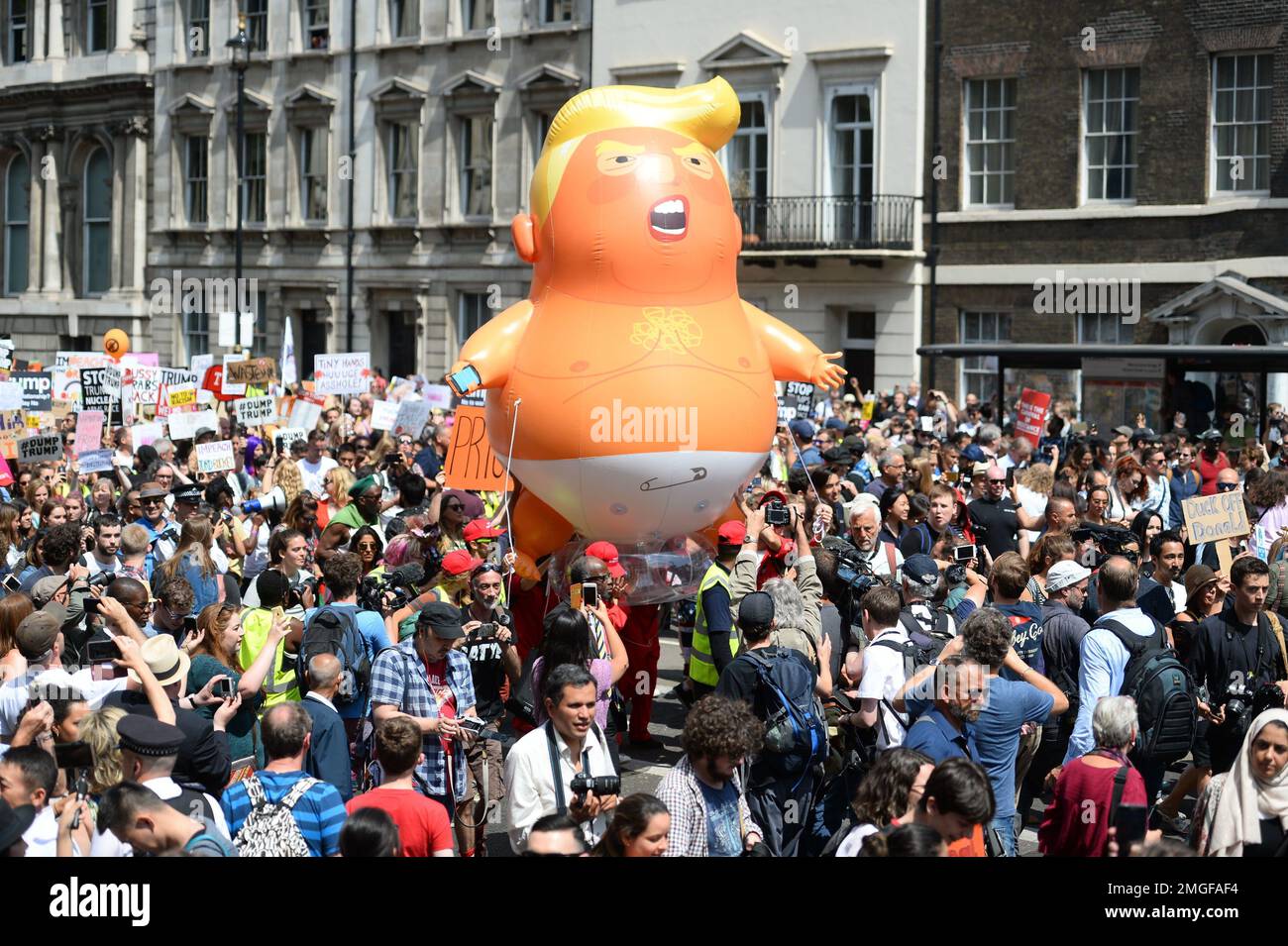 File photo dated 13/07/18 of the "Trump Baby" balloon joining ...