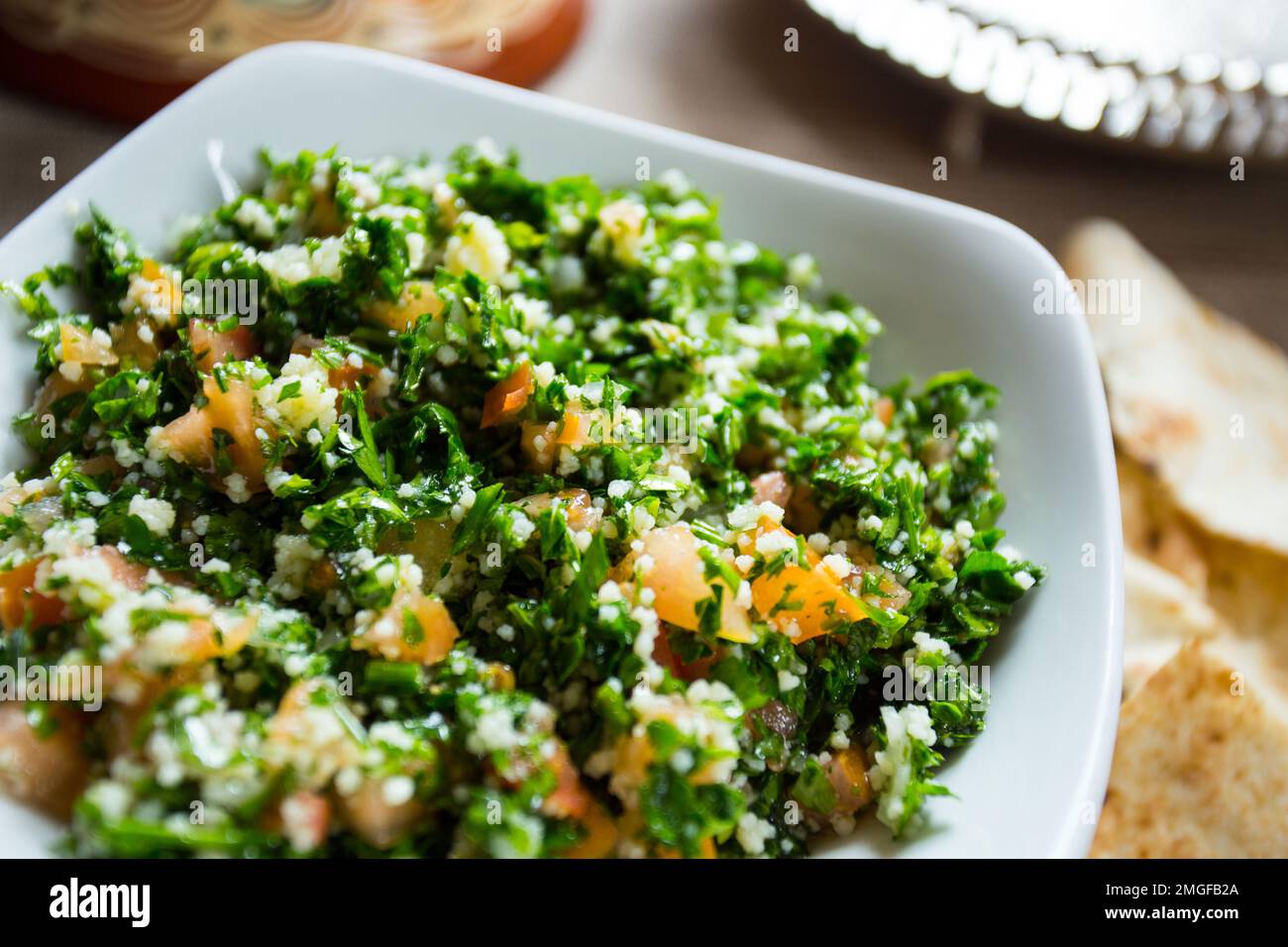 Tabuleh is a typical Shami or Levantine cuisine salad, consisting of ...