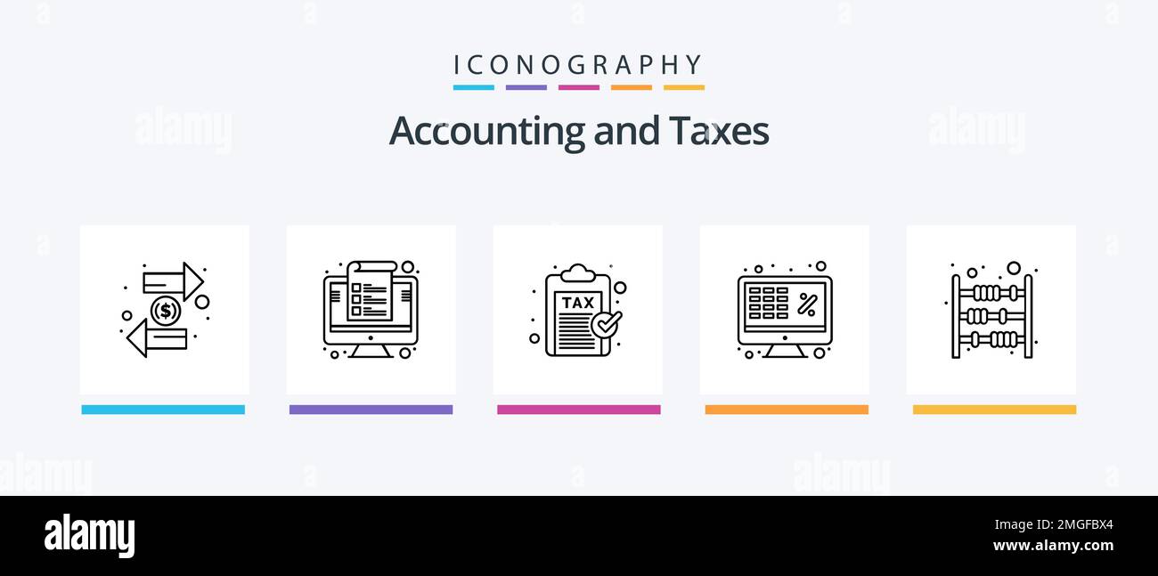 Taxes Line 5 Icon Pack Including marketing. finance. screen. chart ...