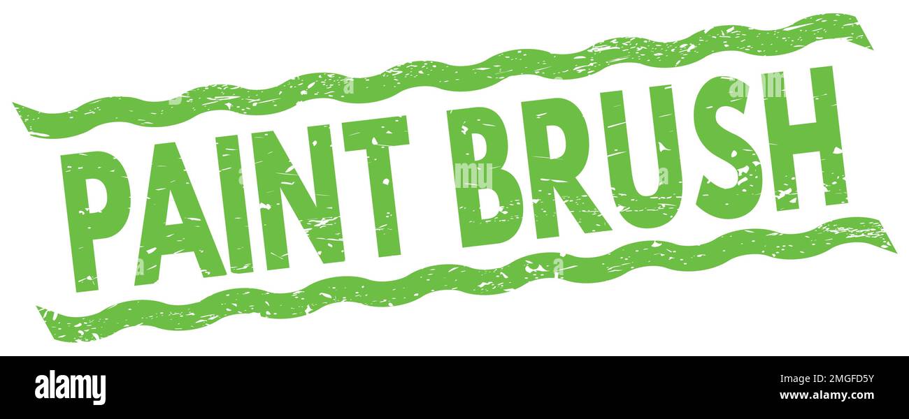 PAINT BRUSH text written on green lines stamp sign Stock Photo - Alamy