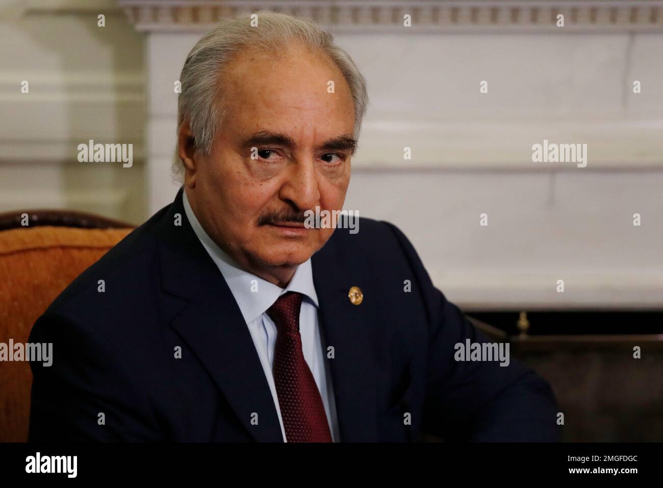 FILE - In this Jan. 17, 2020, file, photo, Libyan Gen. Khalifa Hifter ...