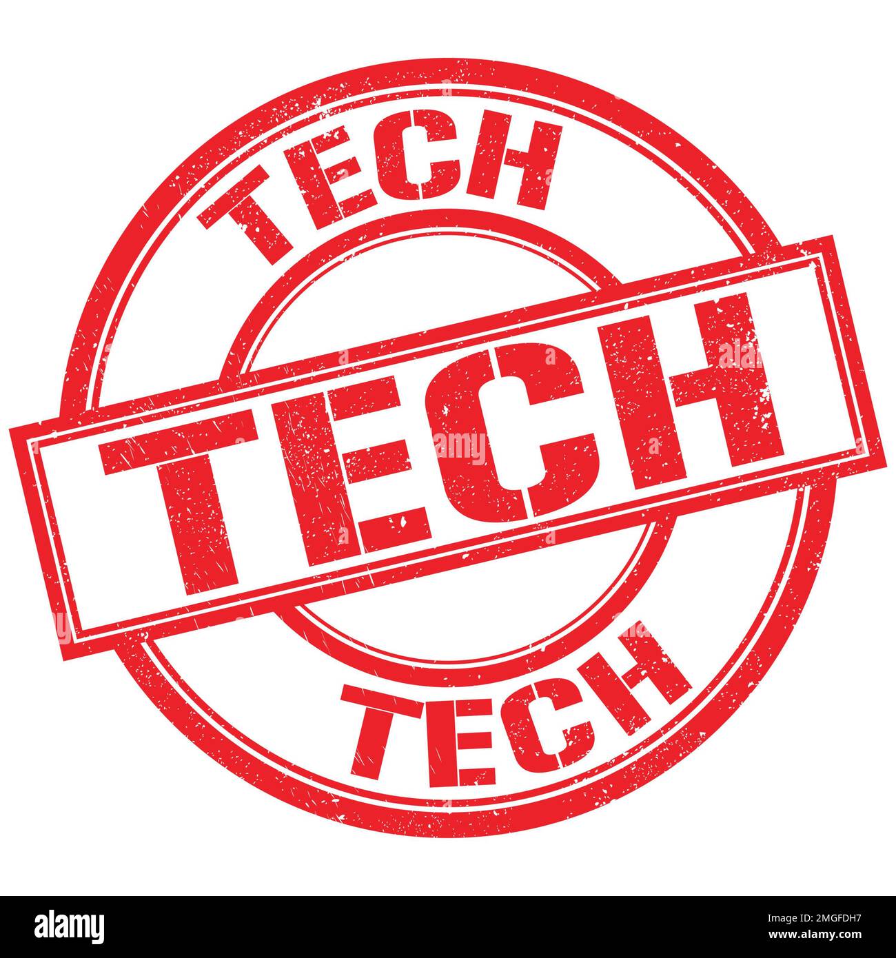TECH text written on red round stamp sign Stock Photo - Alamy