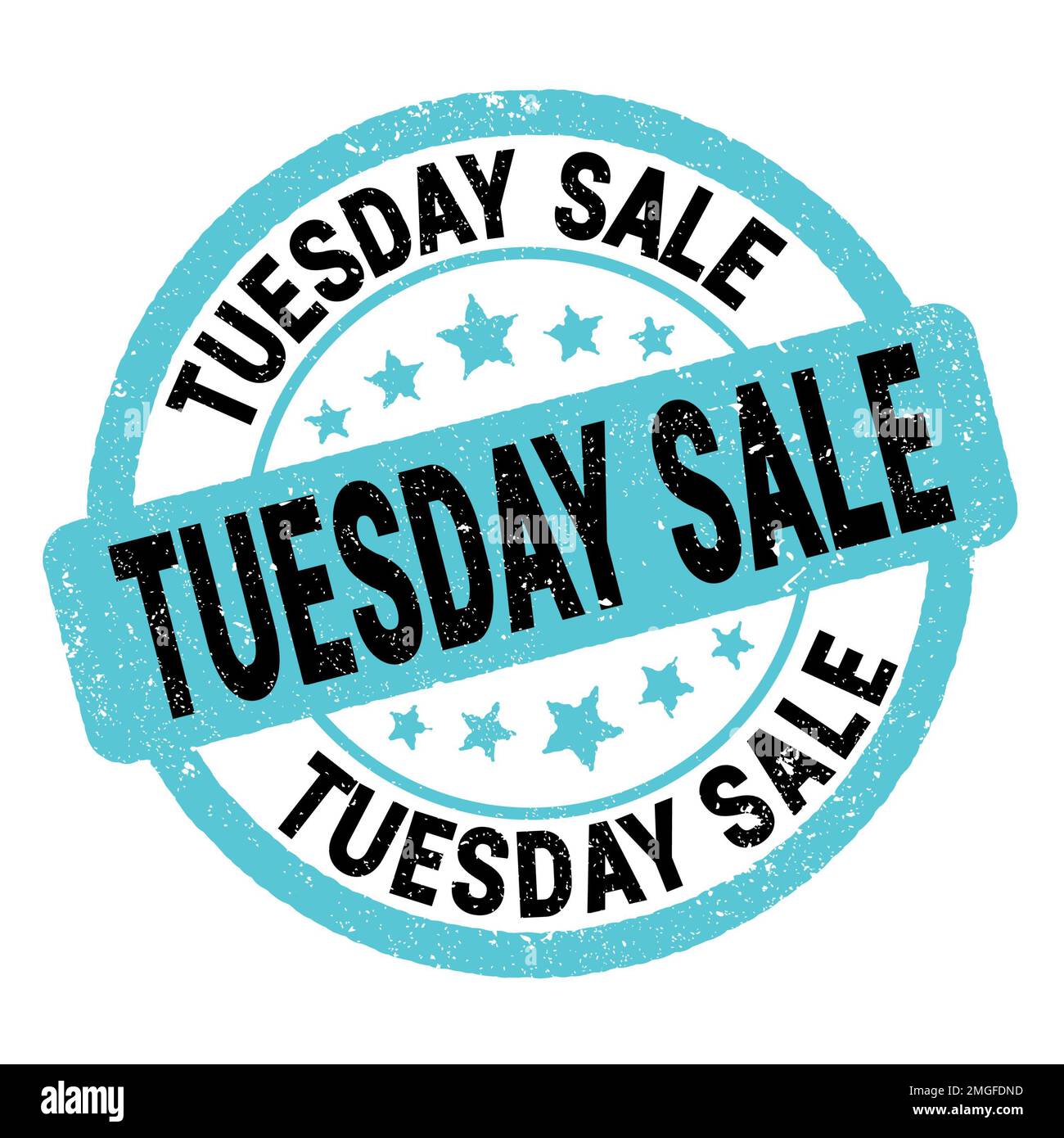 TUESDAY SALE text written on blue-black grungy stamp sign Stock Photo ...