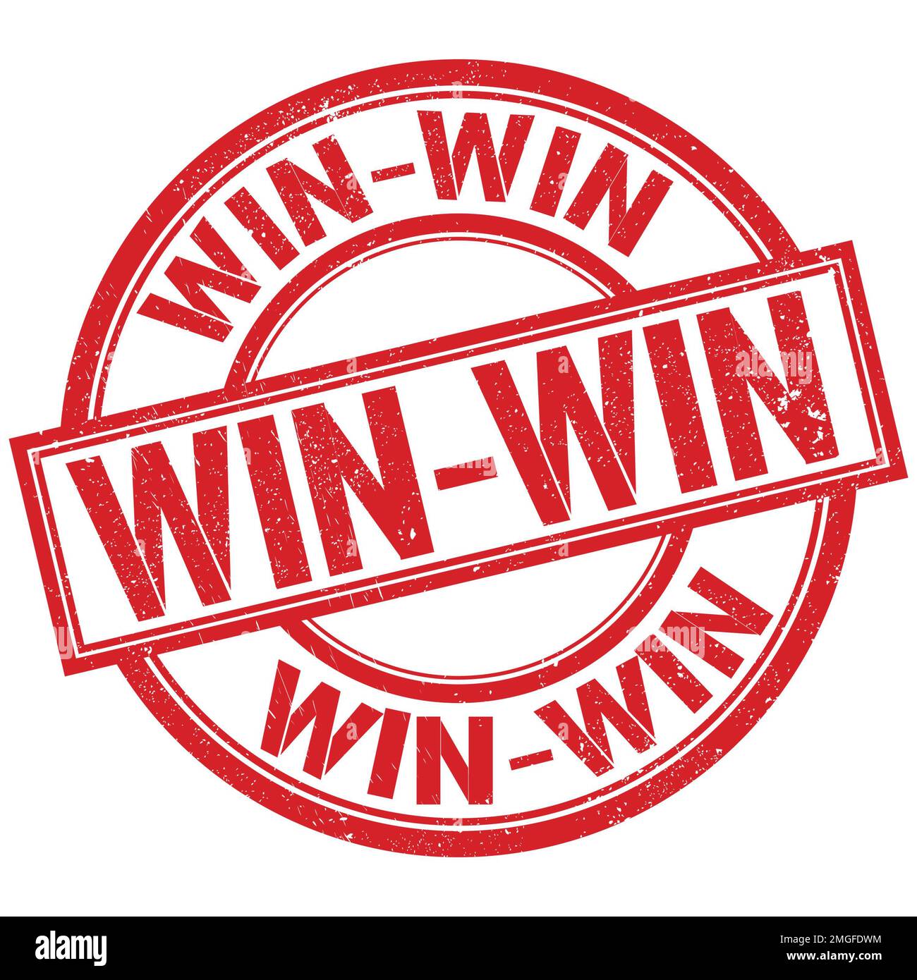WIN-WIN text written word on red round stamp sign Stock Photo - Alamy