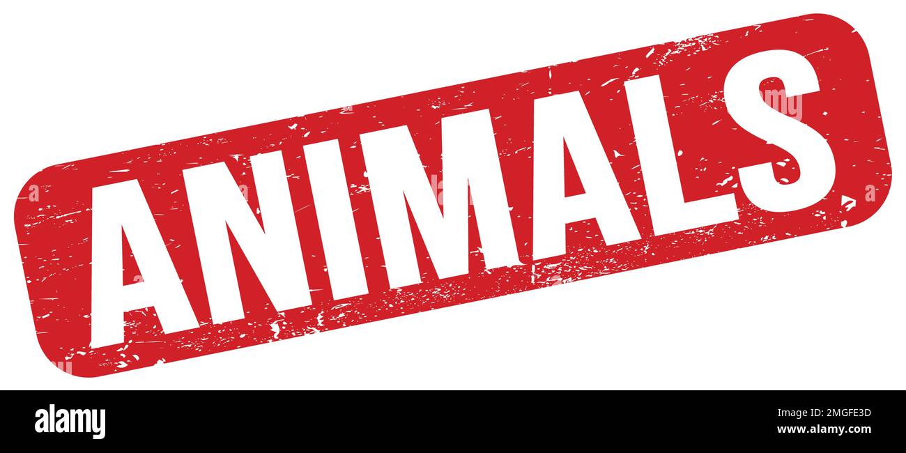 ANIMALS text written on red grungy stamp sign Stock Photo - Alamy