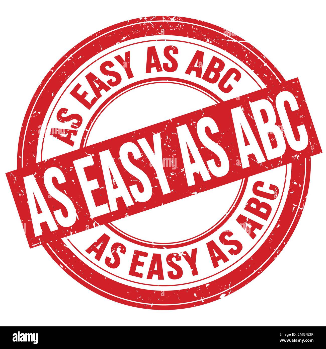 AS EASY AS ABC text written on red round grungy stamp sign Stock Photo ...