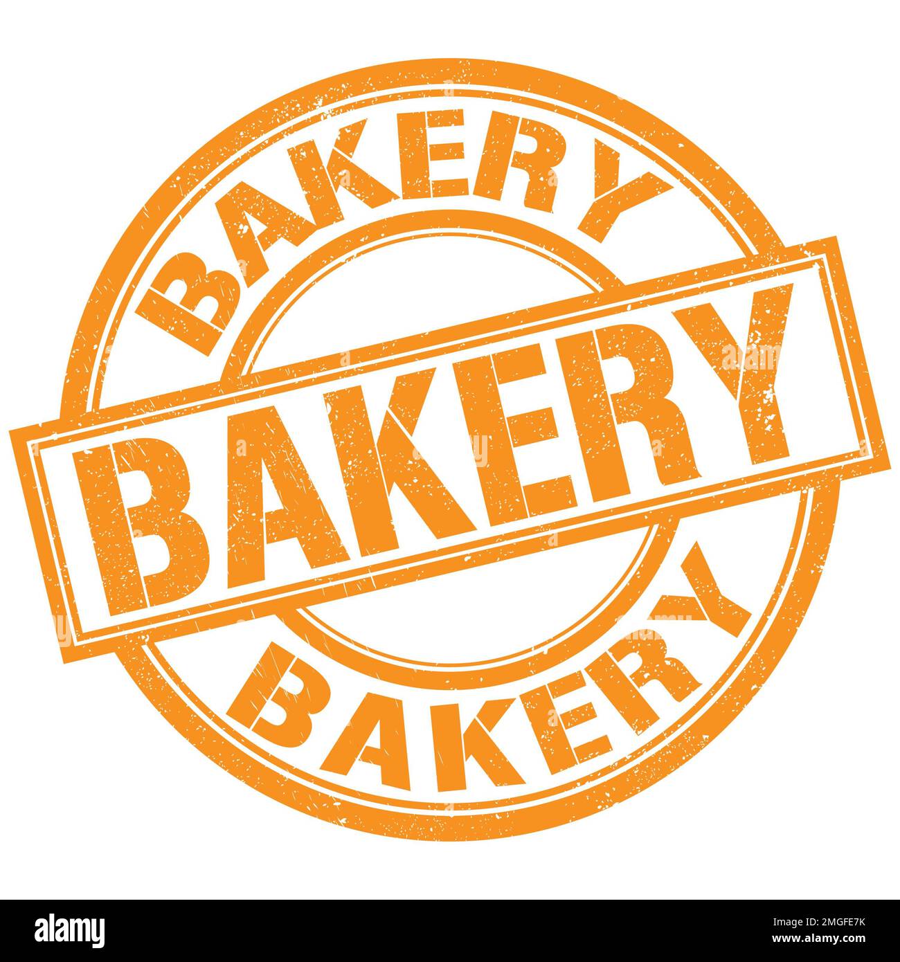 BAKERY text written on orange round stamp sign Stock Photo - Alamy