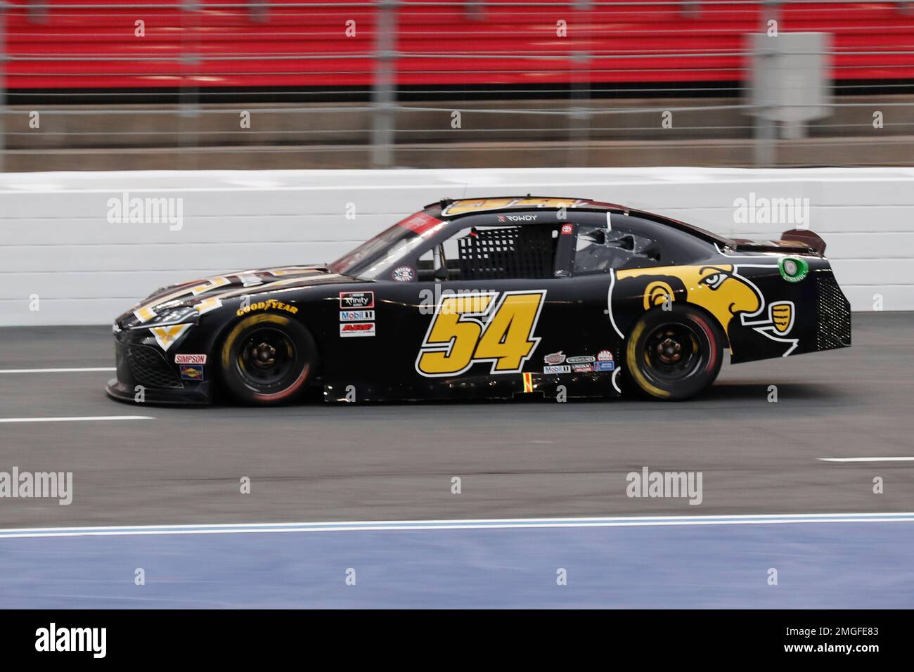 Kyle Busch drives during a NASCAR Xfinity Series auto race at Charlotte ...