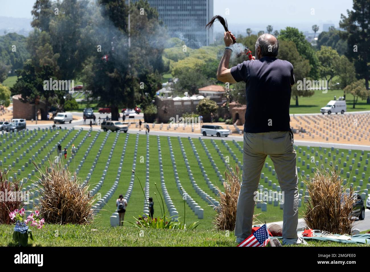 Vietnam veteran, Dale Benson, performs a sacred Comanche ceremony in ...