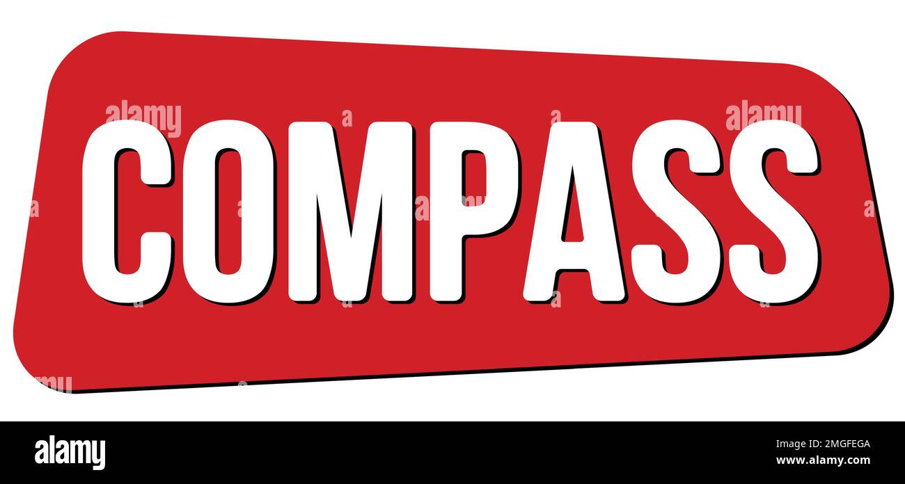 COMPASS text written on red trapeze stamp sign Stock Photo - Alamy