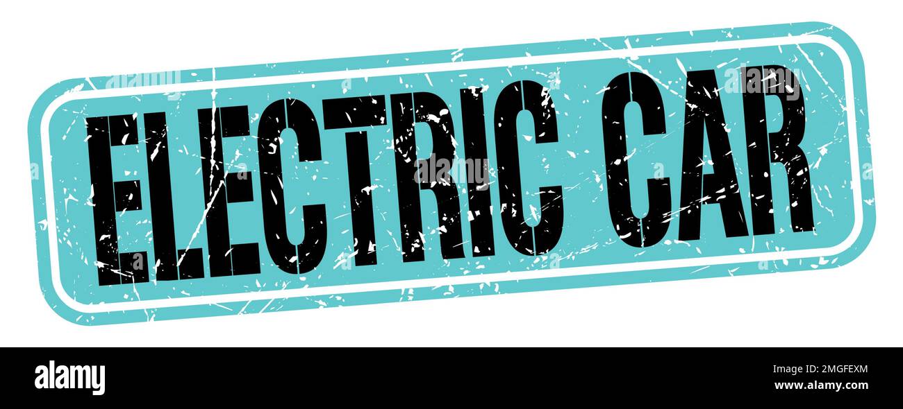 ELECTRIC CAR text written on blue-black grungy stamp sign Stock Photo ...