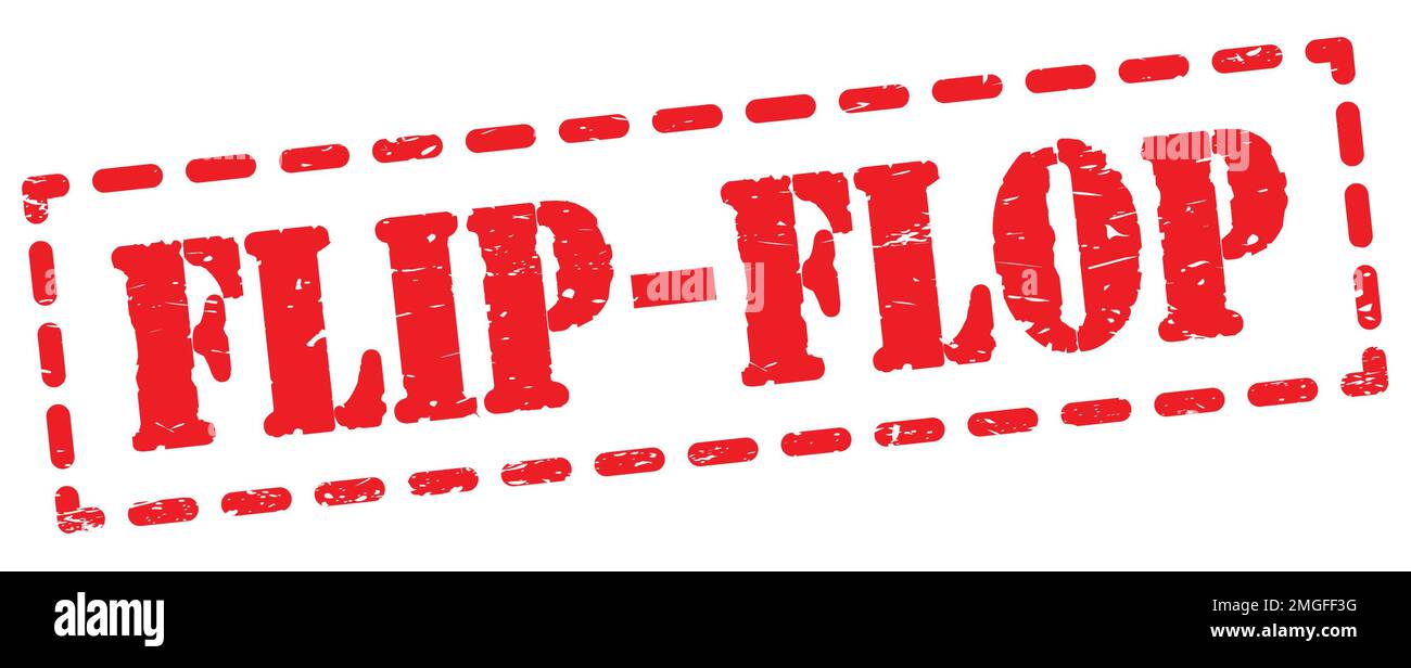 FLIP-FLOP text written on red dash stamp sign Stock Photo - Alamy