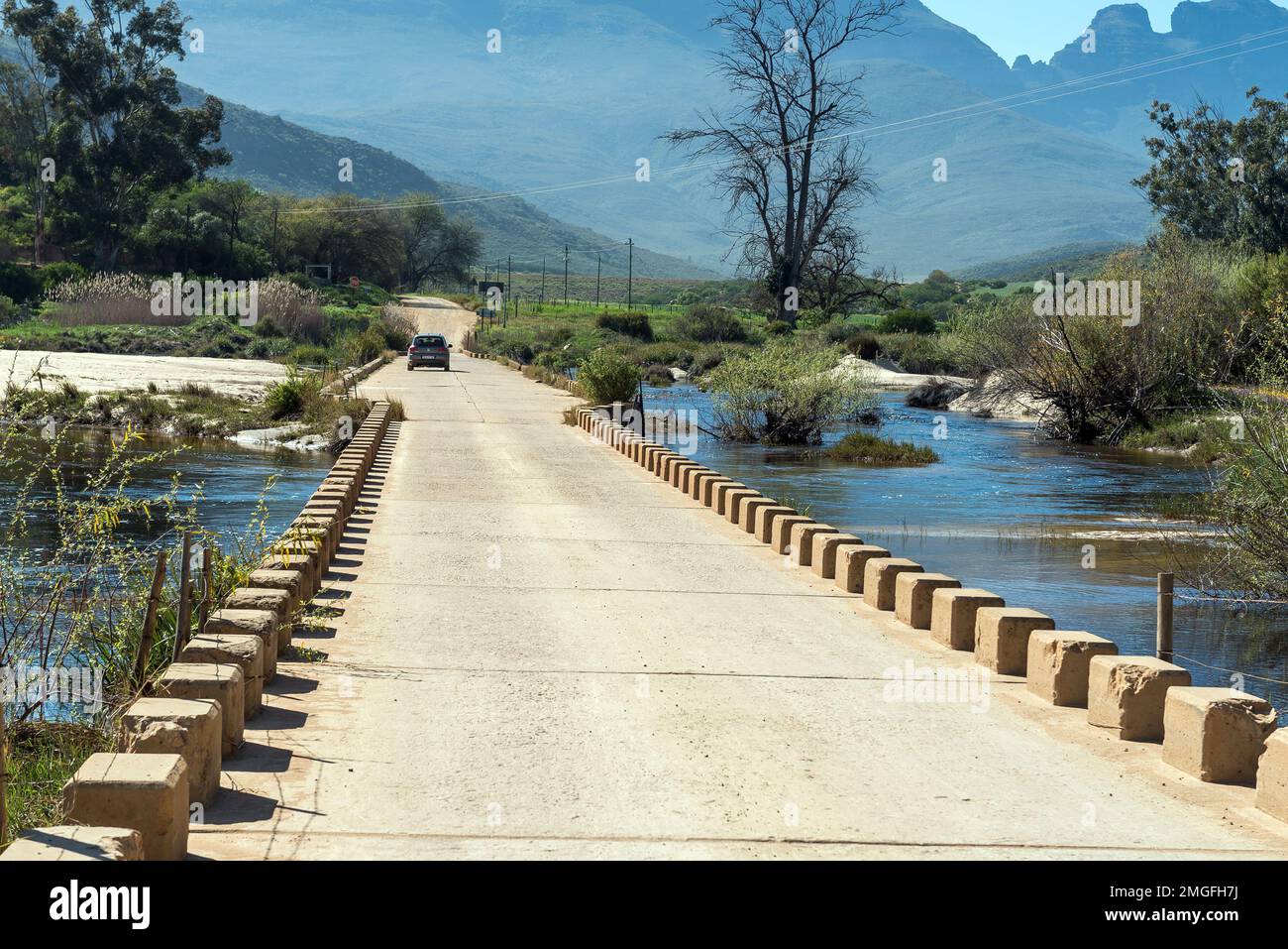 CITRUSDAL, SOUTH AFRICA - SEP 9, 2022: Low water bridge over the ...