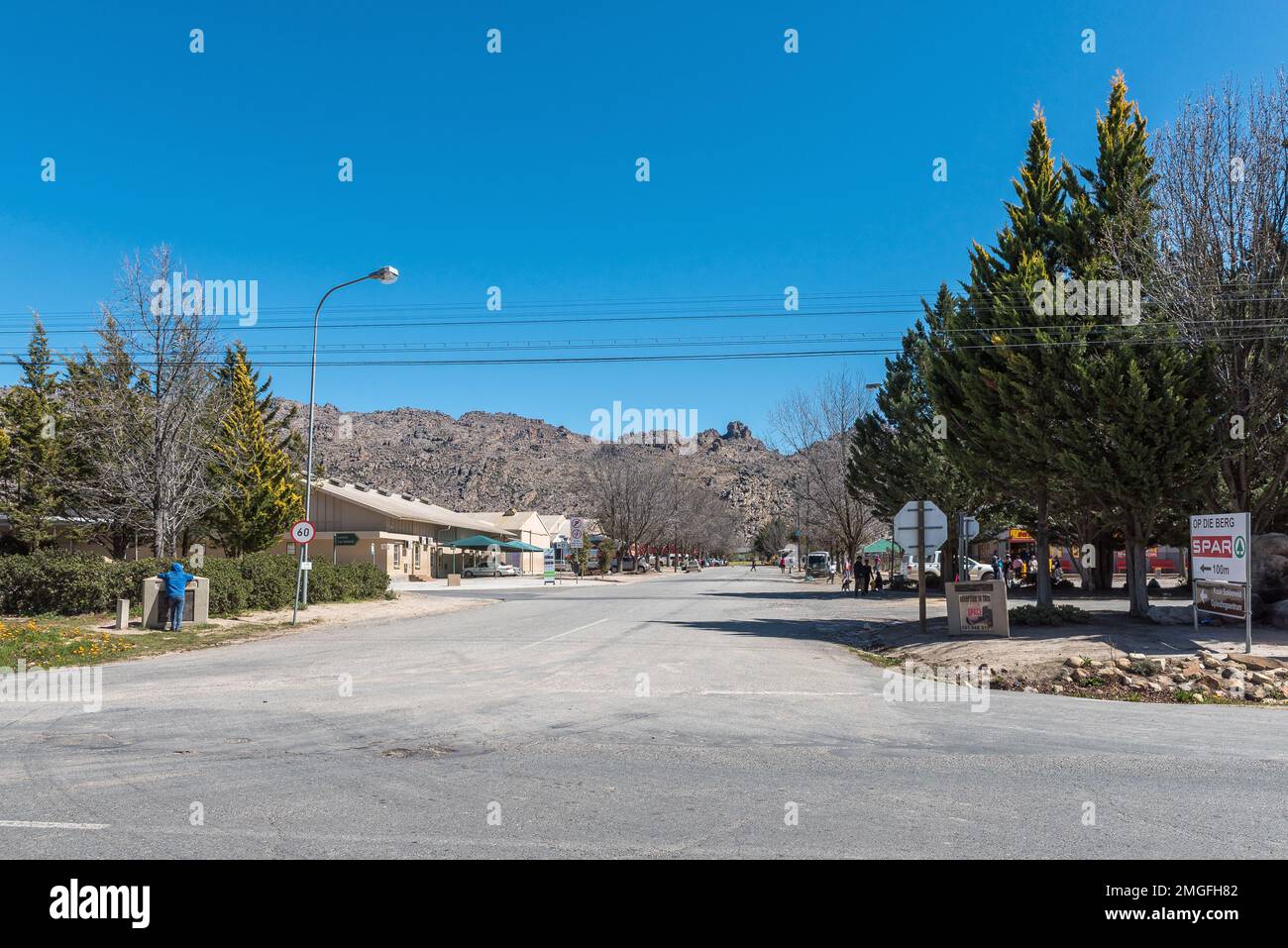 OP DIE BERG, SOUTH AFRICA - SEP 9, 2022: A street scene, with ...
