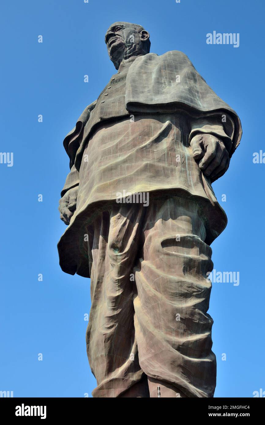 Partial view of Statue Of Unity, colossal statue of Vallabhbhai Patel, tallest statue in the ...