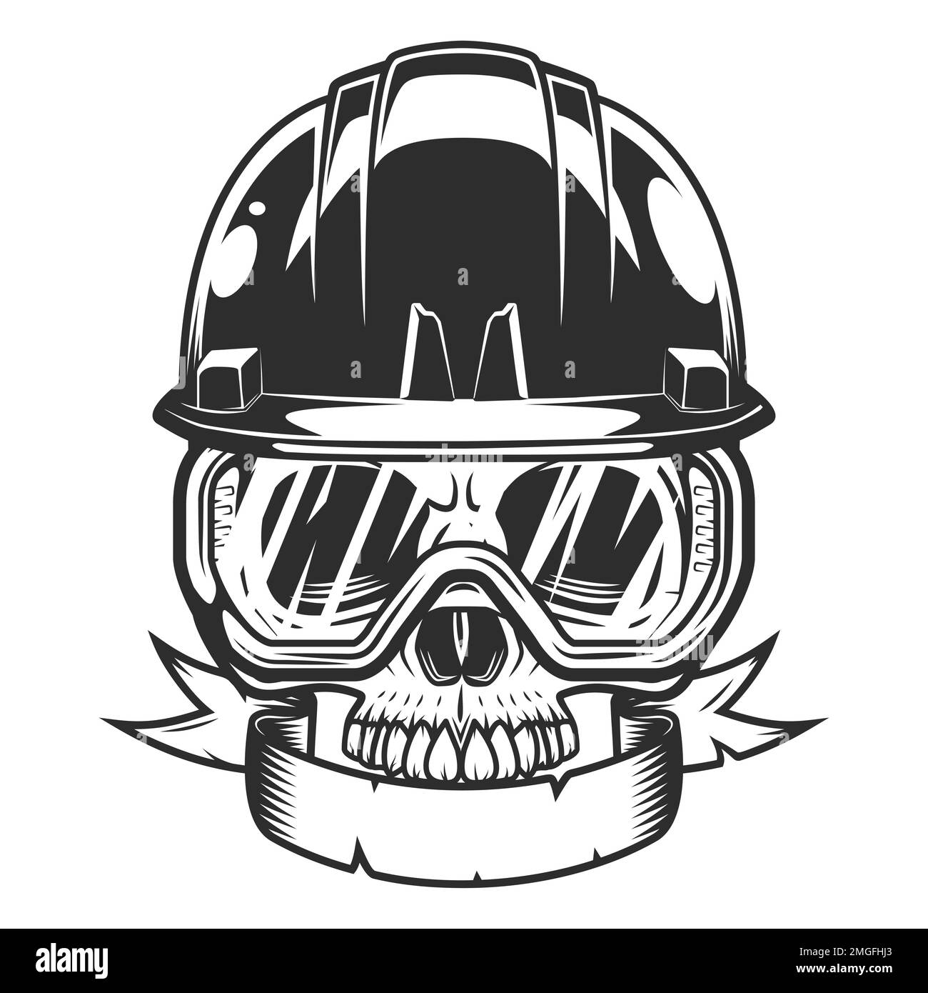 New construction and remodeling business house builder half skull in ...