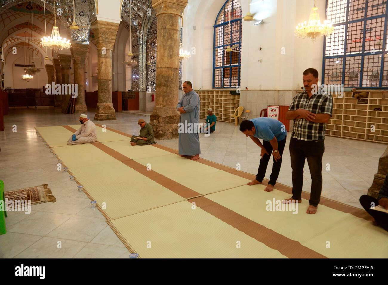 Muslims pray on the first day of Eid al-Fitr prayers at the Abdul ...