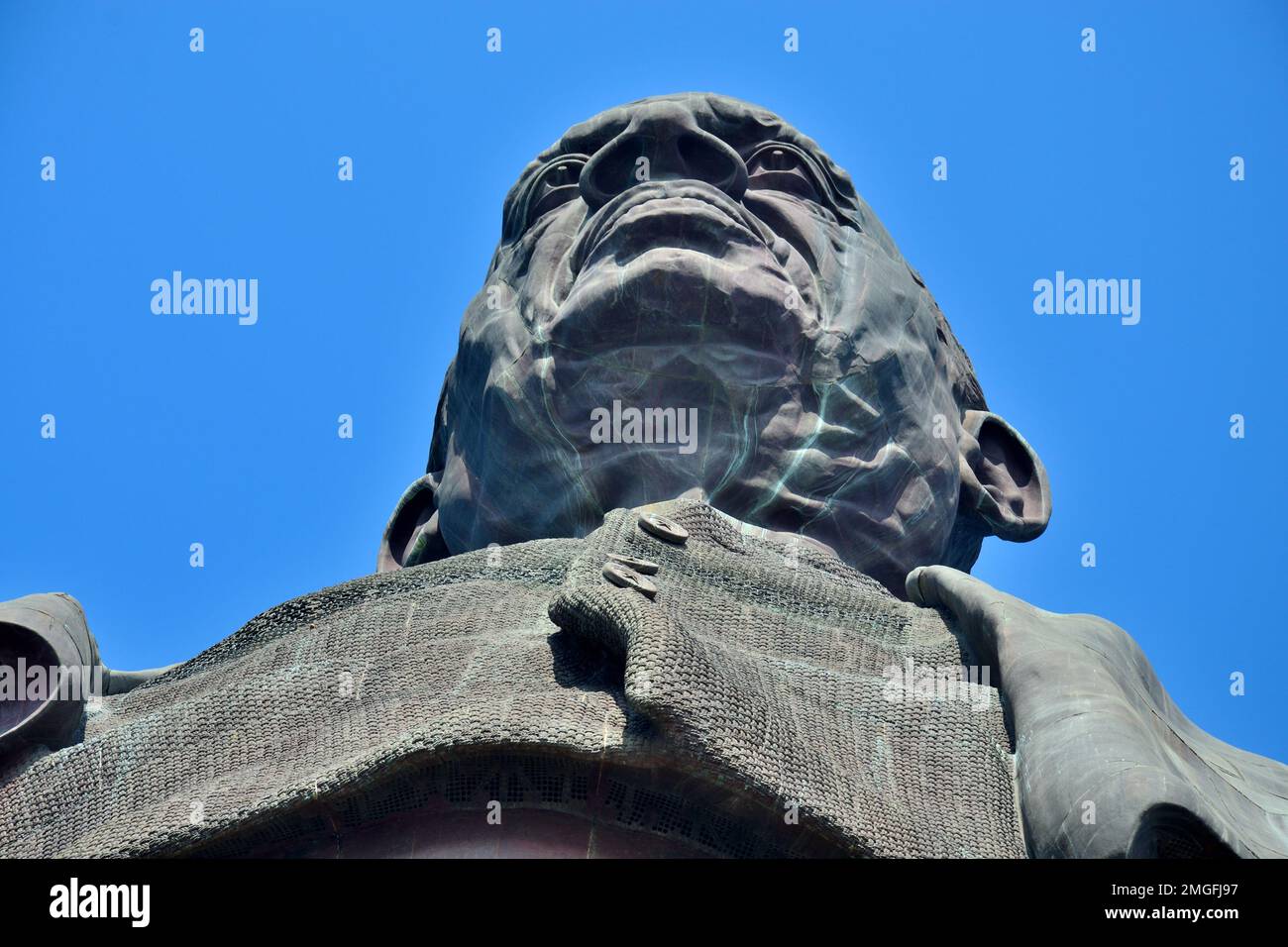 Partial view of Statue Of Unity, colossal statue of Vallabhbhai Patel, tallest statue in the ...