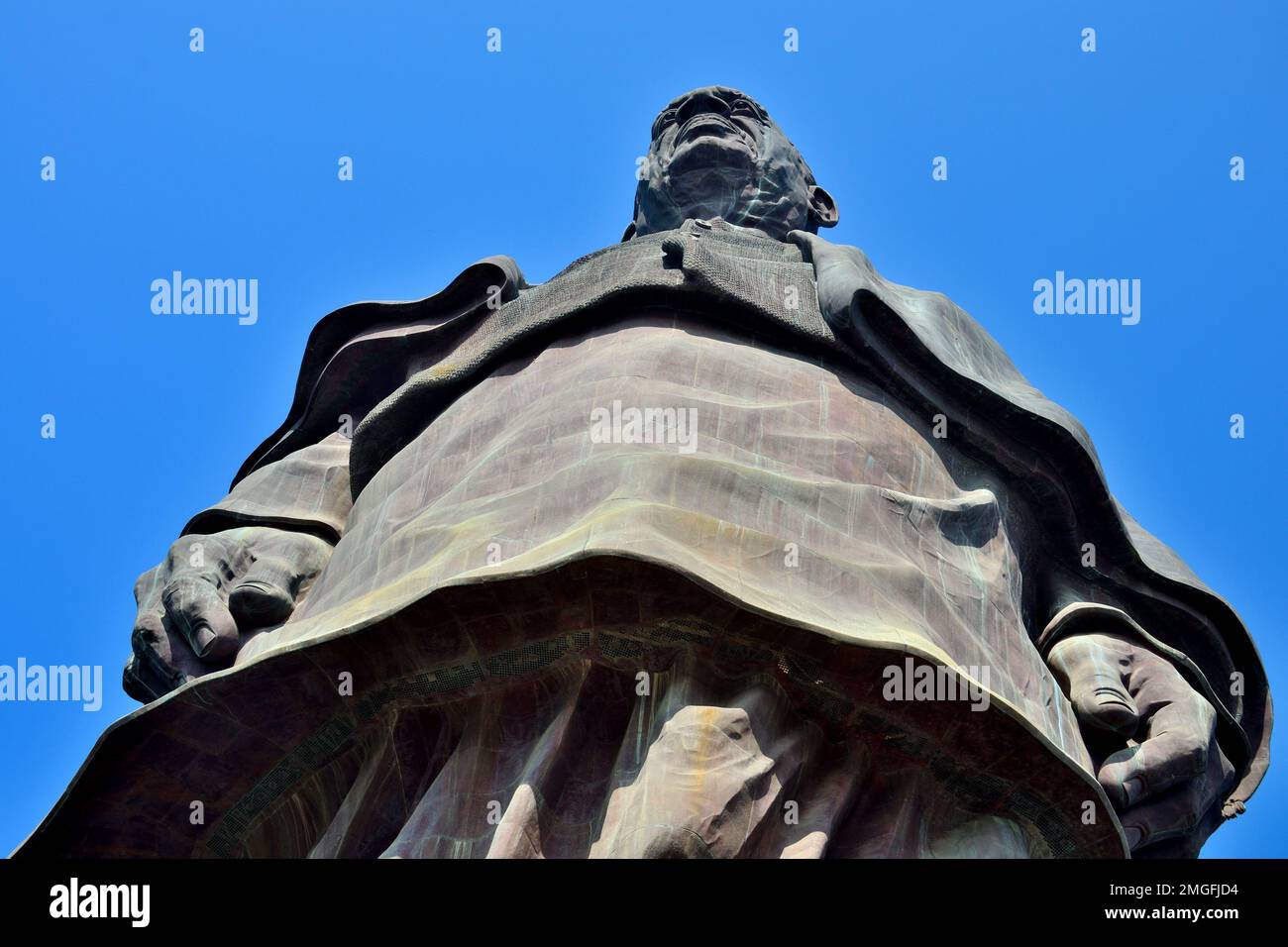 Partial view of Statue Of Unity, colossal statue of Vallabhbhai Patel, tallest statue in the ...