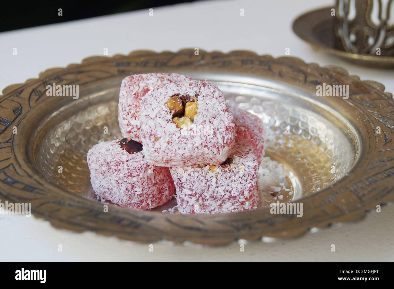 Turkish delight or lokum is a traditional gelatinous sweet, of the soft ...