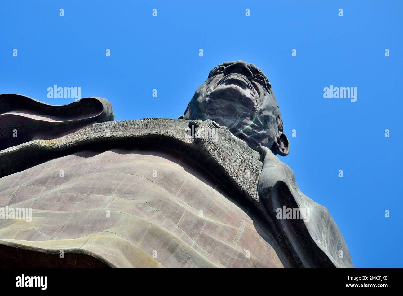 Partial view of Statue Of Unity, colossal statue of Vallabhbhai Patel, tallest statue in the ...