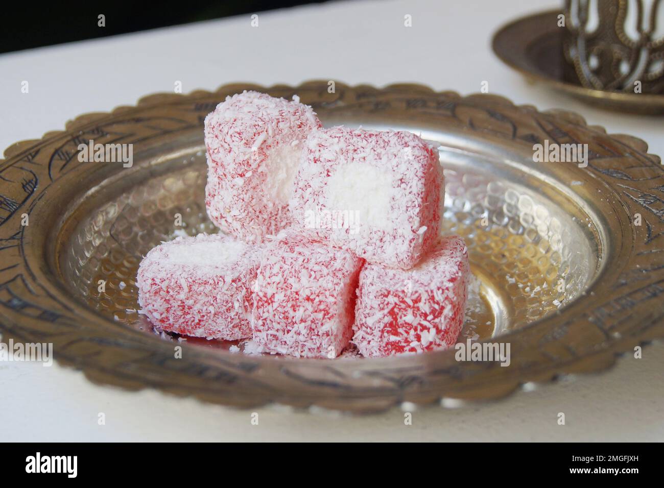 Turkish delight or lokum is a traditional gelatinous sweet, of the soft ...