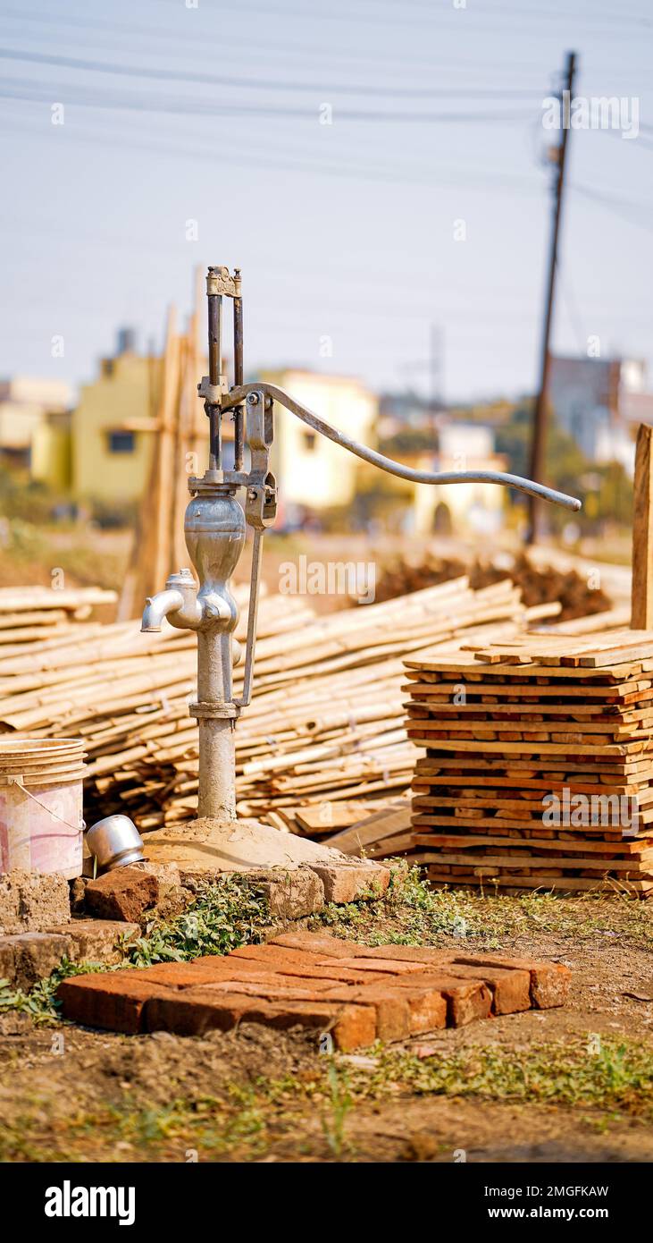 Old indian classic Hand pump to pump water in india, water hand pump ...