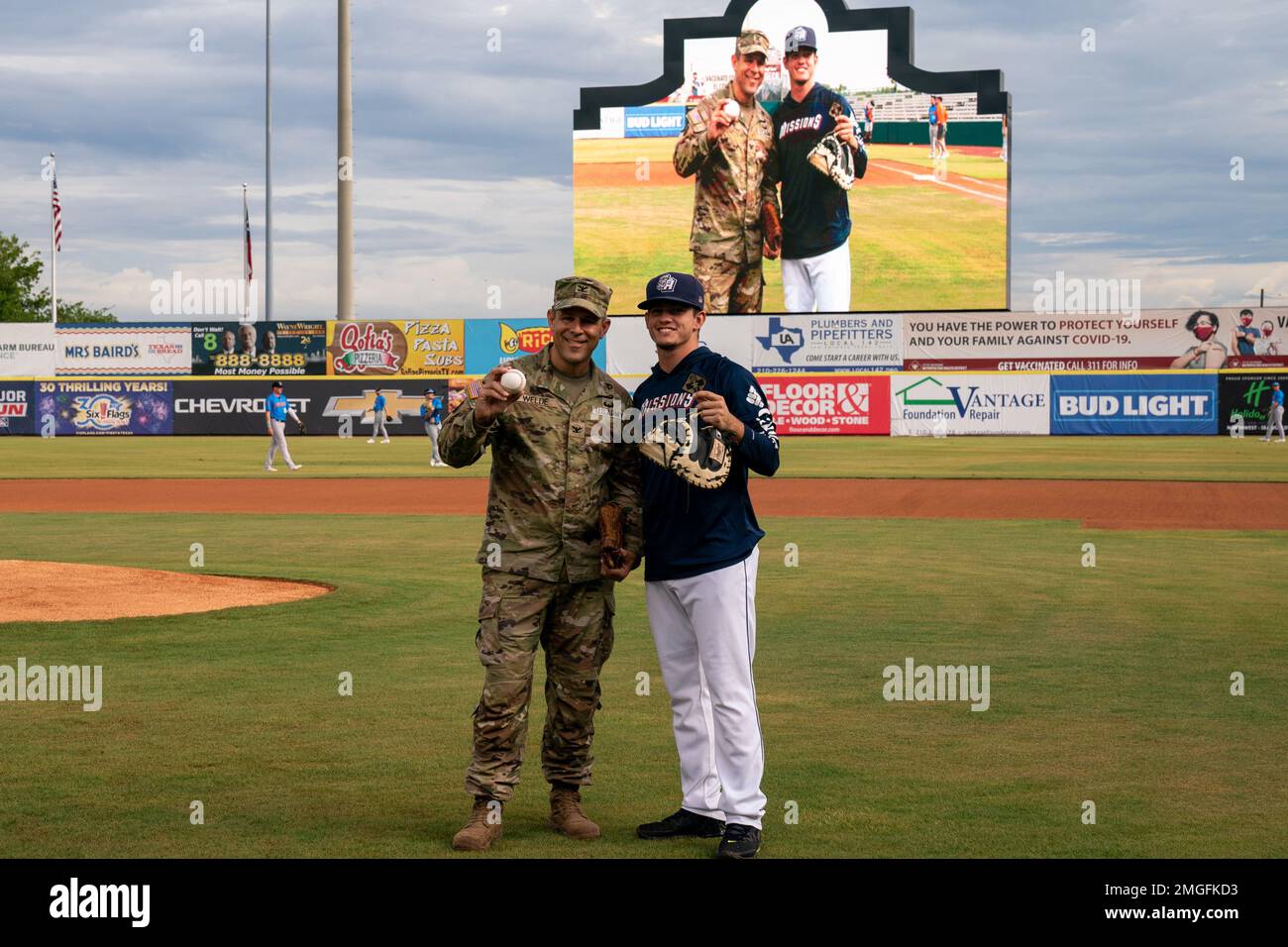 U.S. Army Col. Marc Welde, 32nd Medical Brigade commander, receives the ...