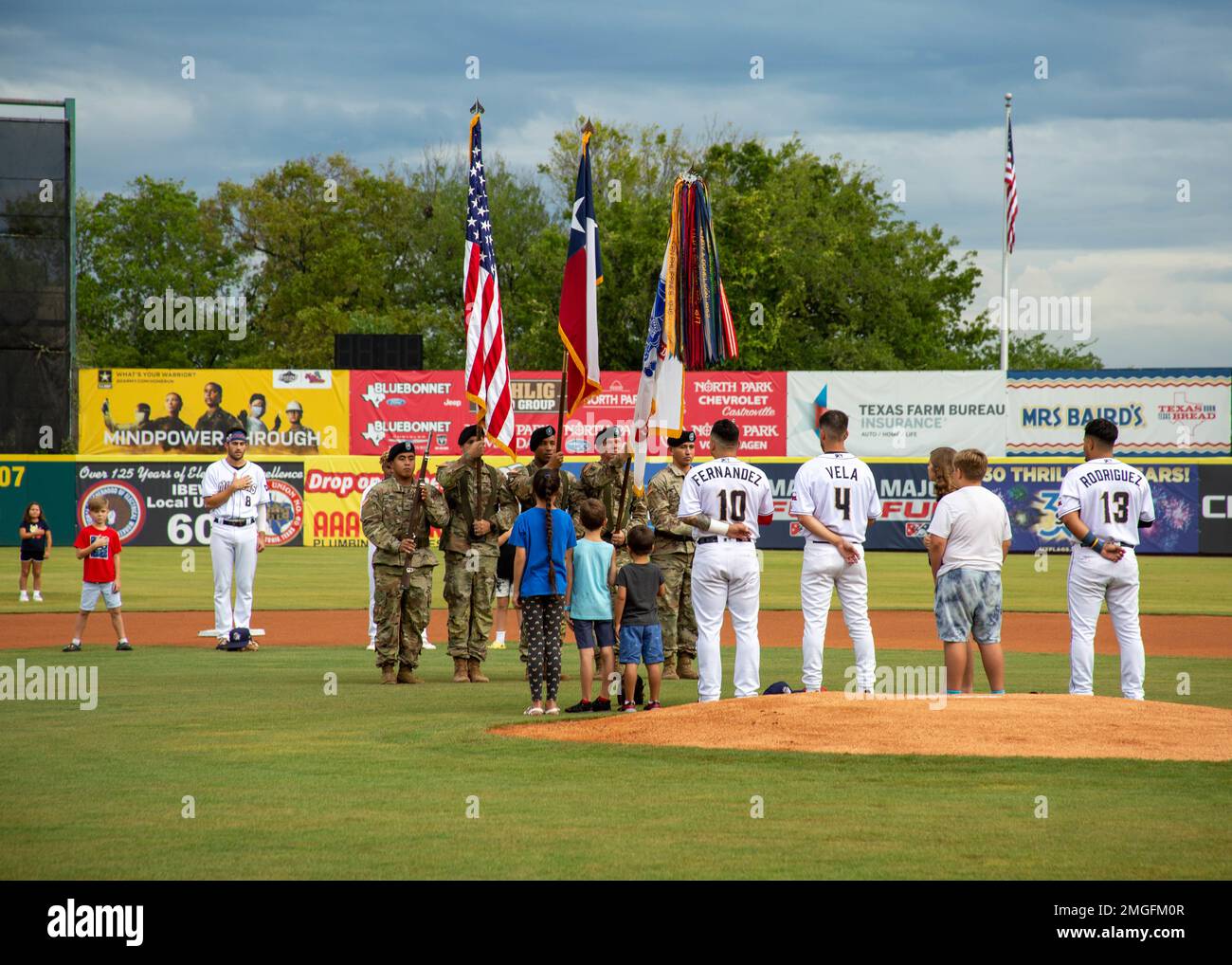 U.S. Army South color guard presents the colors during the National ...