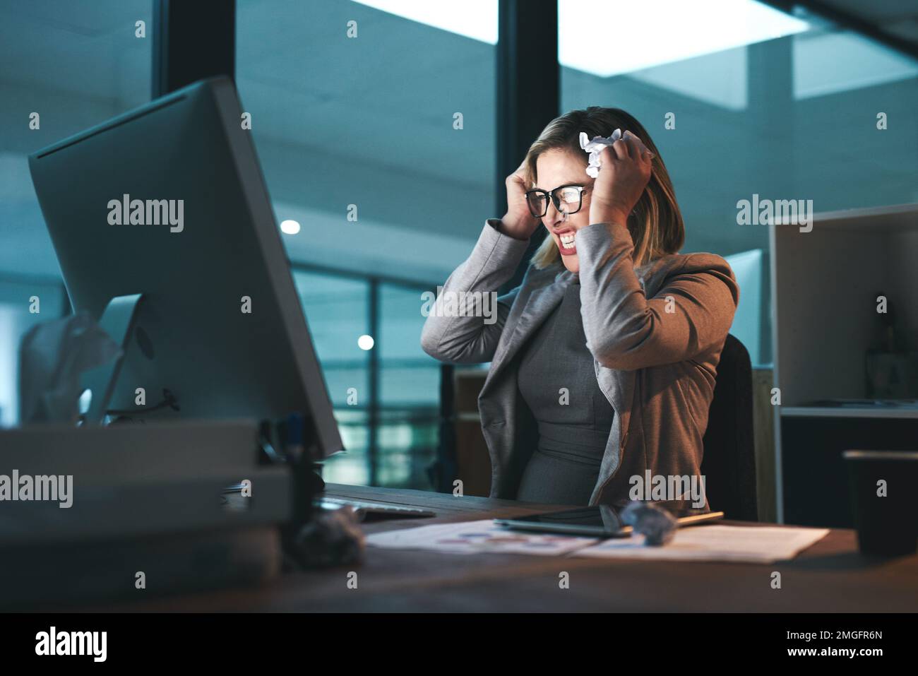 Shes reached her breaking point. a young businesswoman looking ...