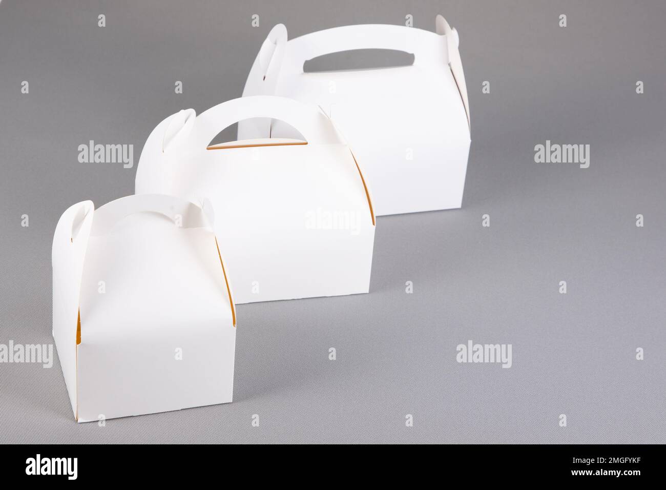 Takeaway three mock up cake carton Box tasty white box for mockup ...