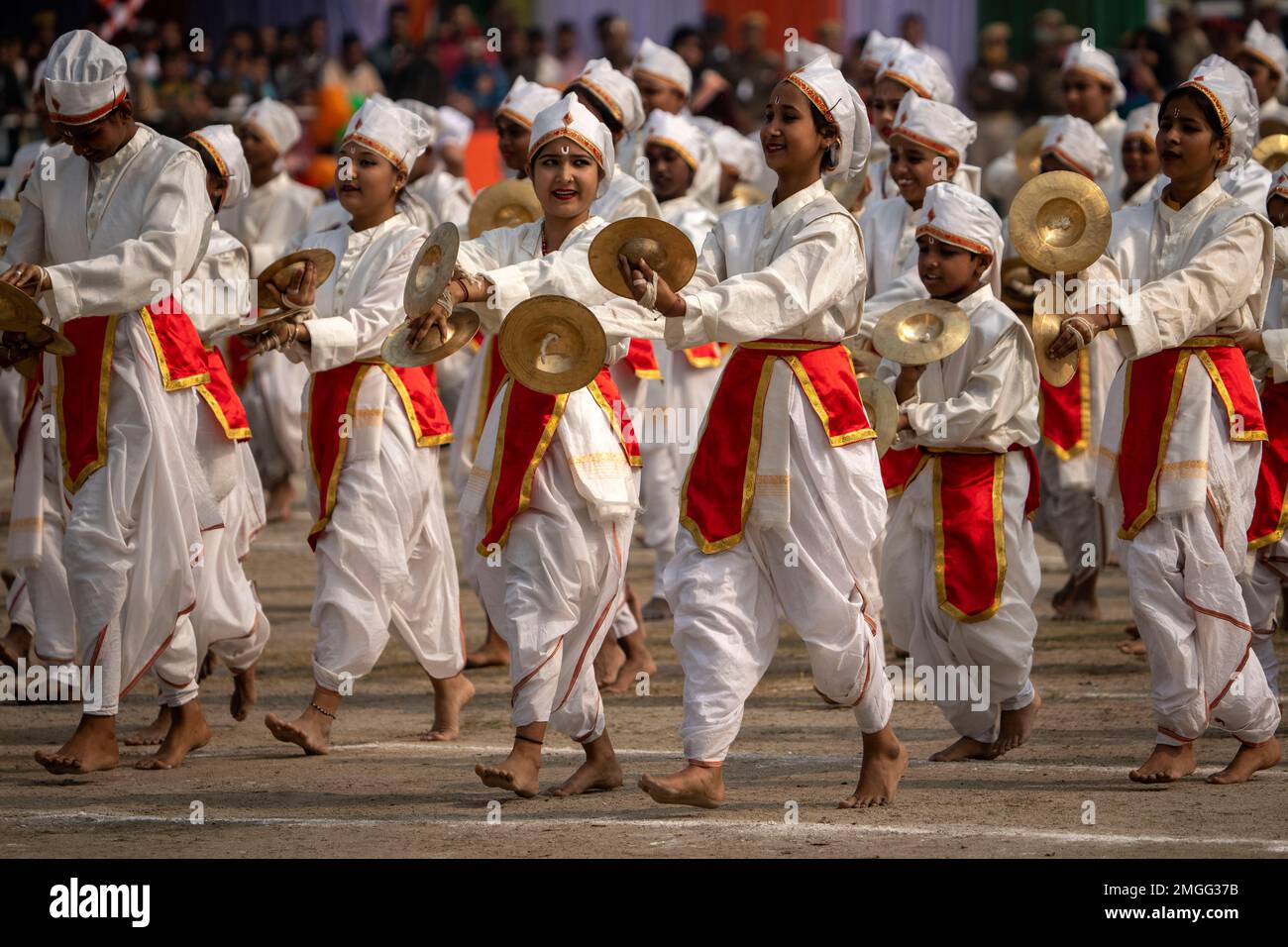 School children participate in a Republic Day parade in Guwahati, India ...