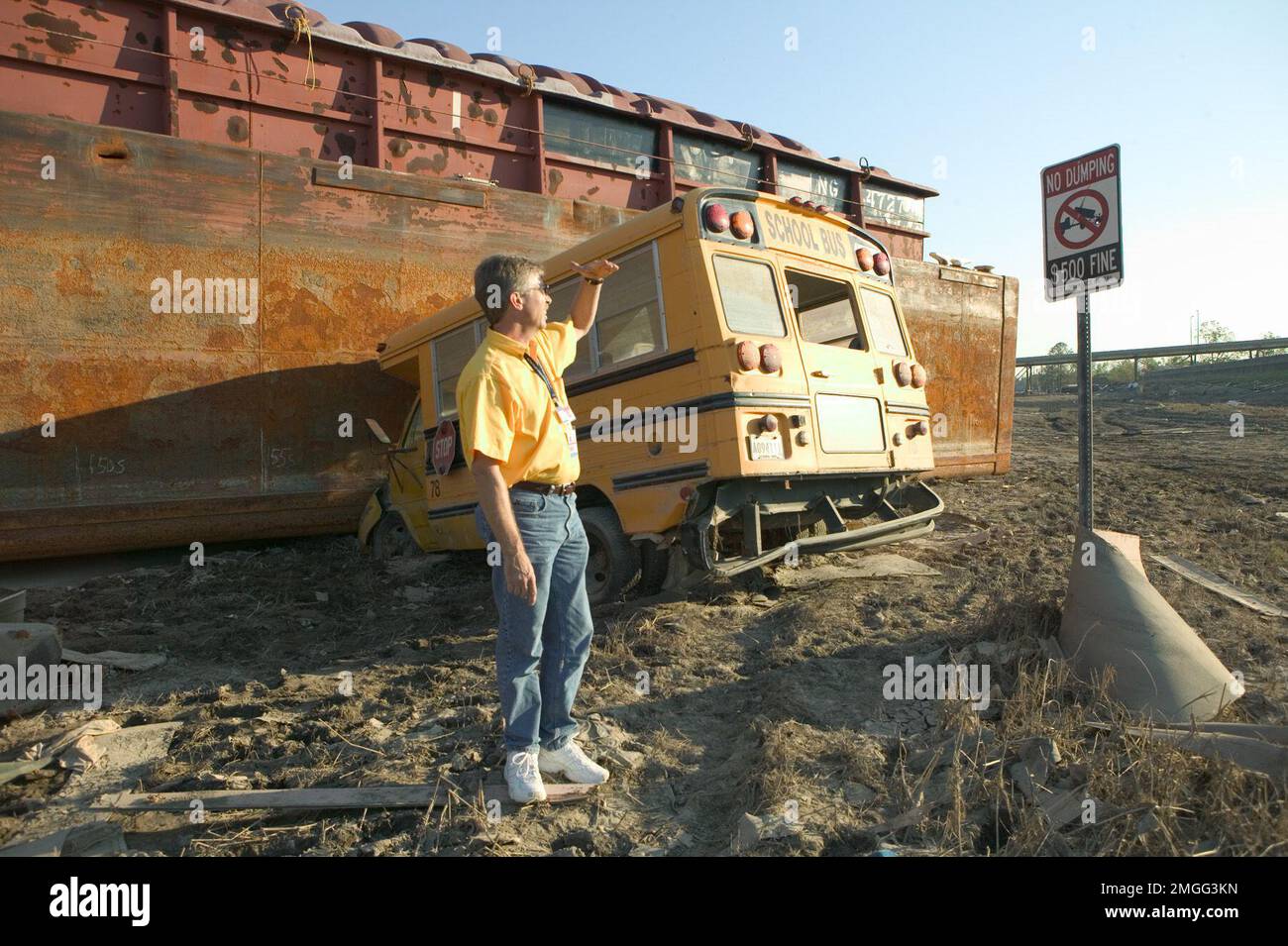 Aftermath - Displaced Boats - Barge ING 4727 - 26-HK-22-3. 9th Ward ...