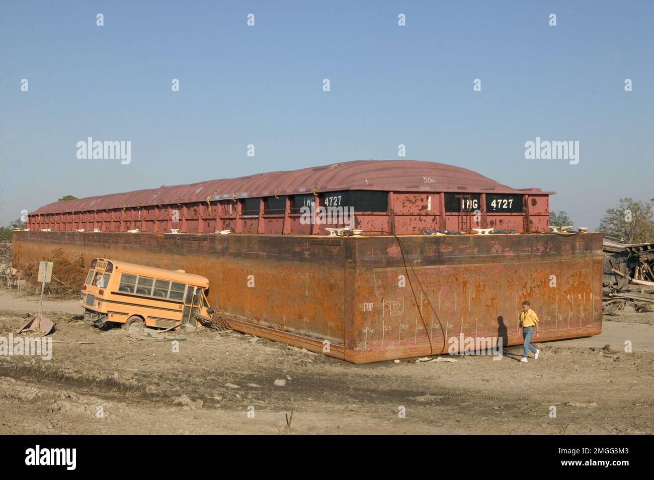 Aftermath - Displaced Boats - Barge ING 4727 - 26-HK-22-4. 9th Ward ...