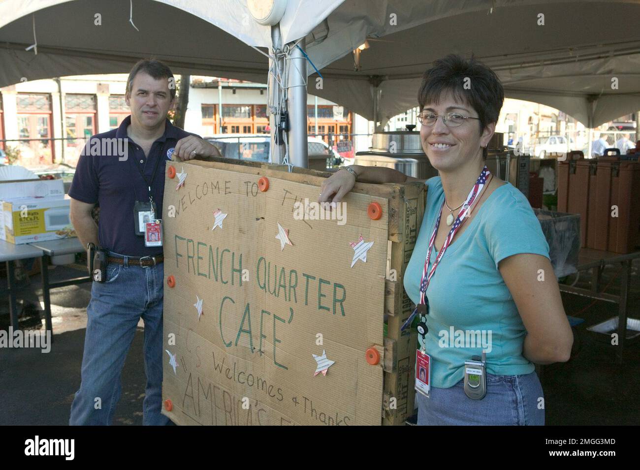 Base Camps - 26-HK-66-1. Jackie & Scott standing by French Quarter Cafe ...