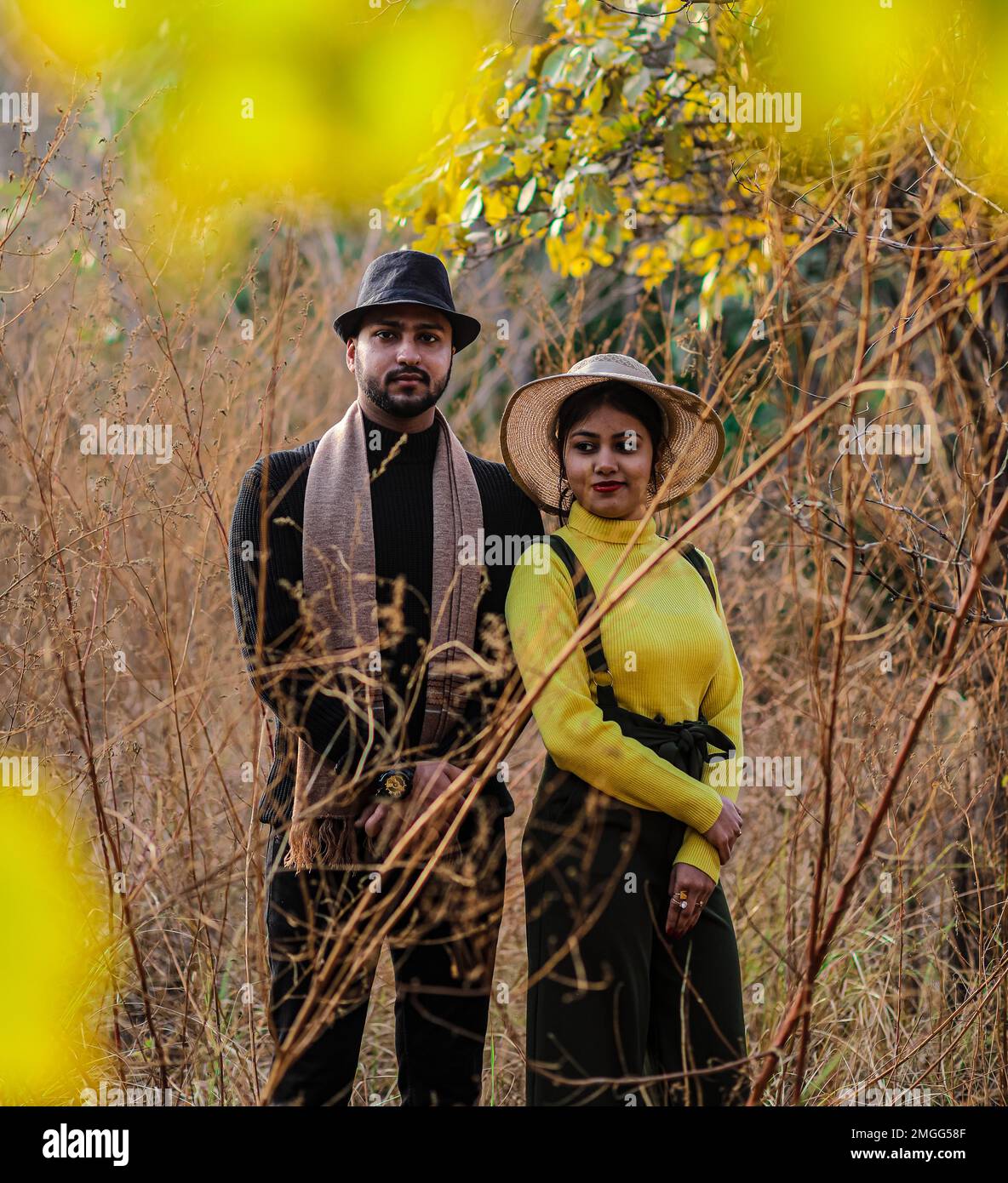 Pre wedding shoot of an Indian couple in Nature's trail in Delhi, India ...