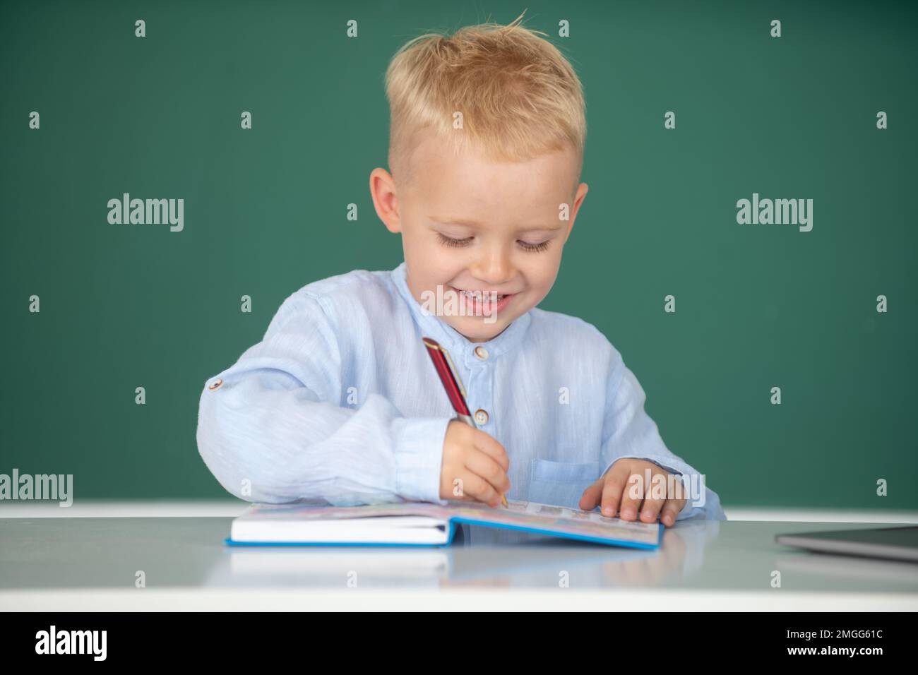 School child student learning in class, study english language at ...