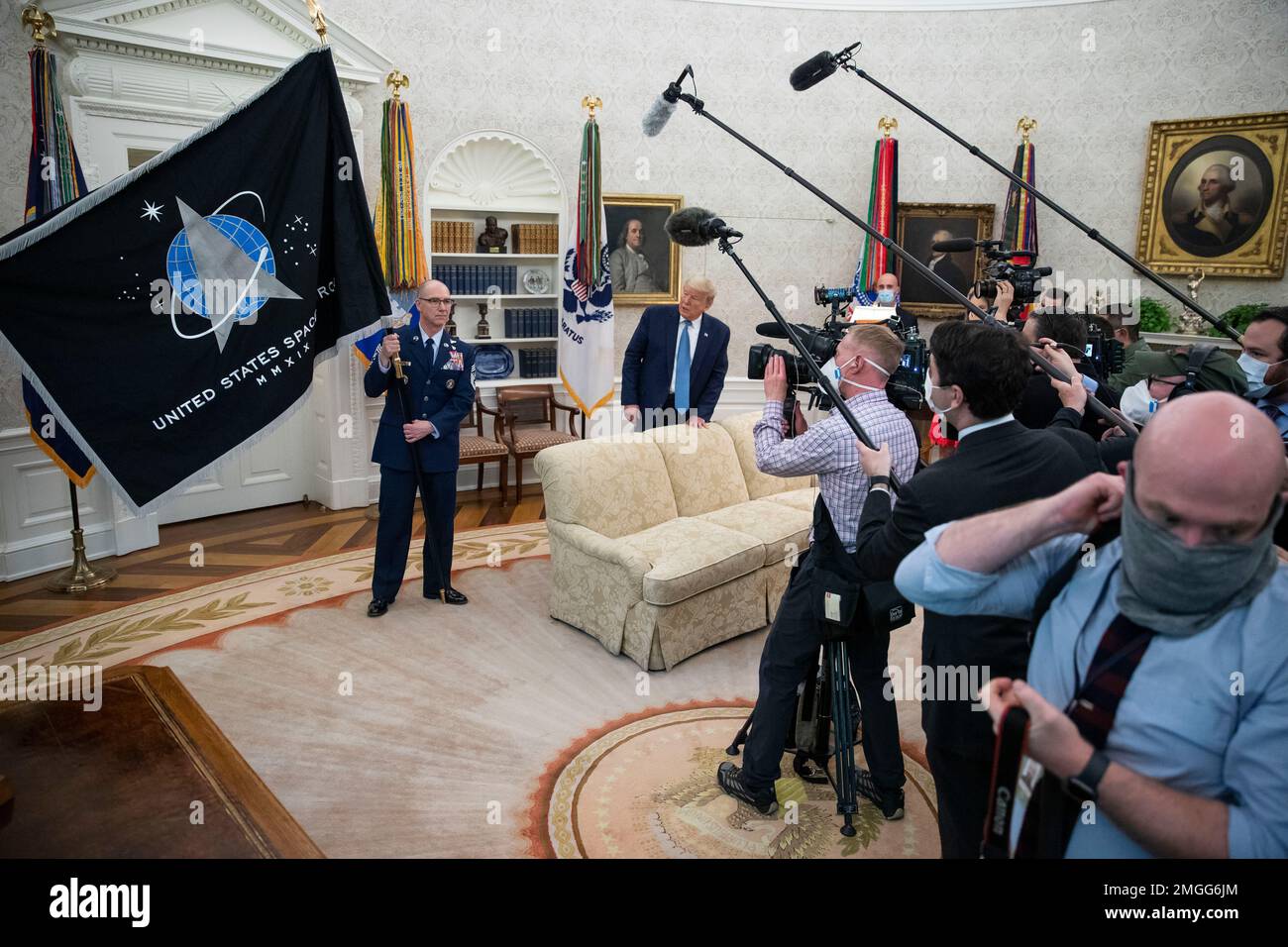 U.S. Air Force Space Command, Chief Master Sgt. Roger Towberman, center ...