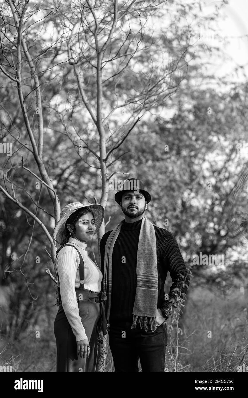 Pre wedding shoot of an Indian couple in Nature's trail in Delhi, India ...
