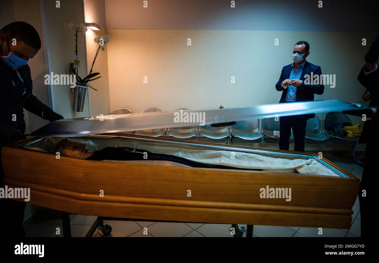Sabatino Di Girolamo, center, mayor of Roseto degli Abruzzi looks at ...