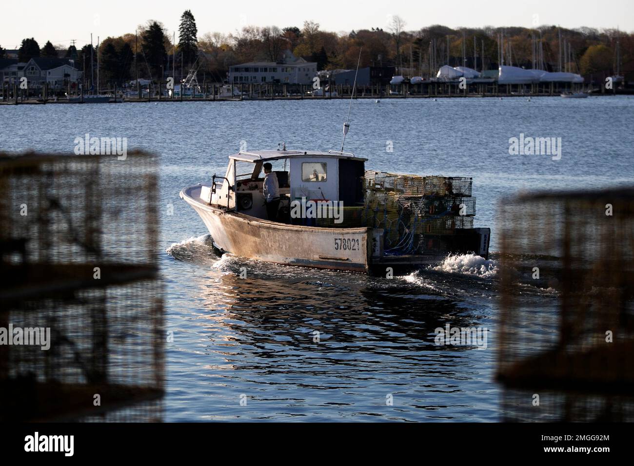 A lobster fisherman heads out to set his traps, Thursday, May 14, 2020 ...