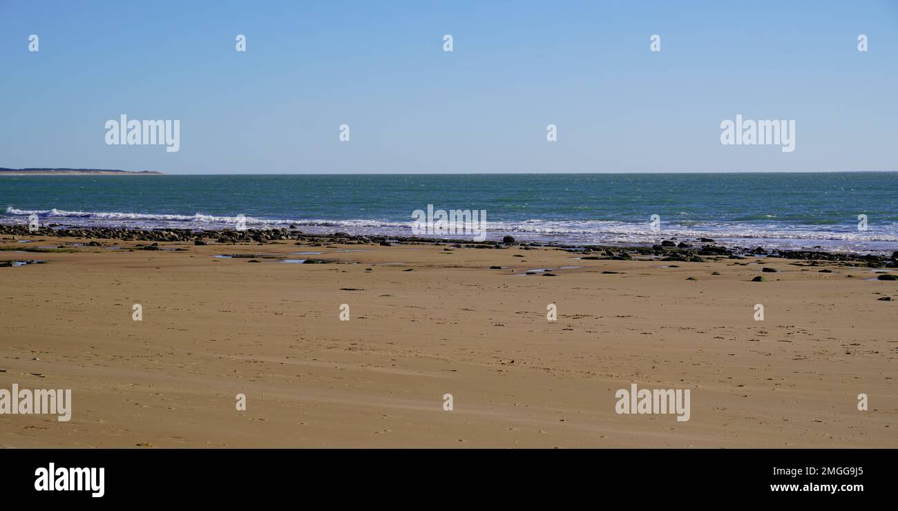 beach in vendee atlantic french coast in west France in web header ...