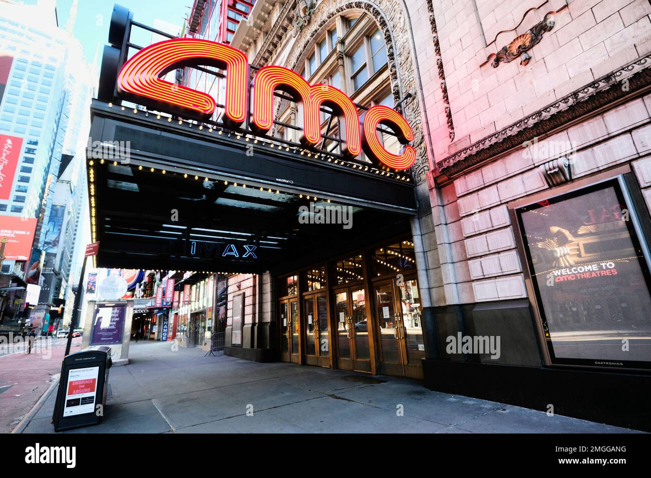AMC Empire 25 theatre on 42nd Street closed during Covid-19 lockdown ...